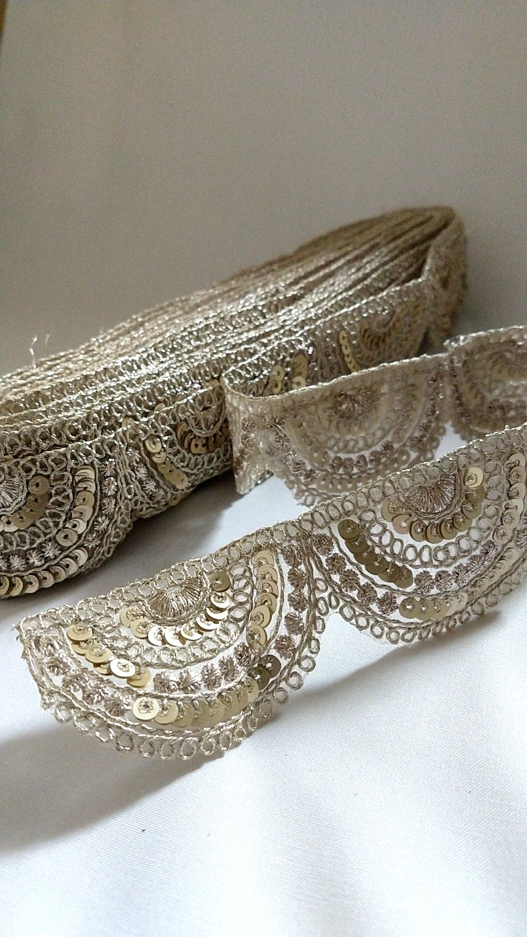 Indian D Shaped Sitara Lace - Matt gold | Daraz.pk