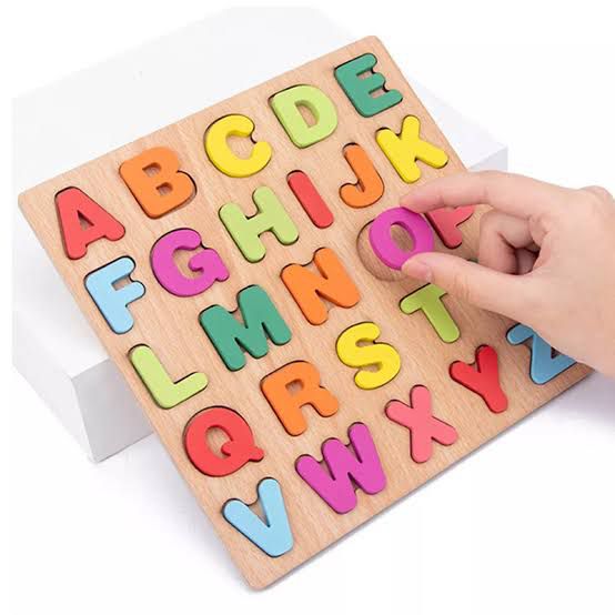 Wooden Alphabet | Puzzles & Numbers Count Board, Colorful ABC Uppercase ...