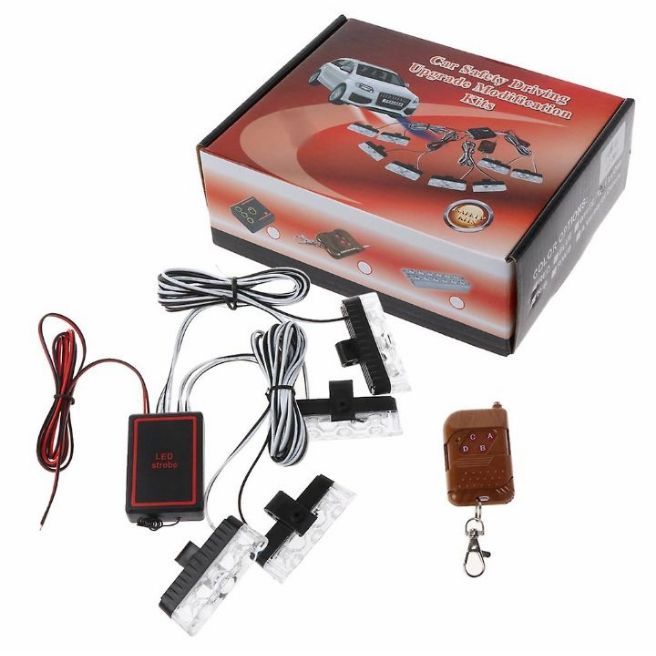 4 pieces White Grill Flasher Light with REMOTE (more then 10 functions ...