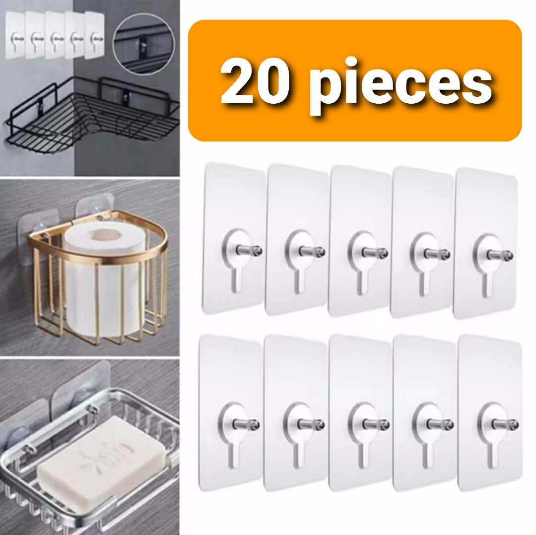 Pack of 2 5 10 20 Pcs Self Adhesive Screw Hook Stickers Heavy Duty ...