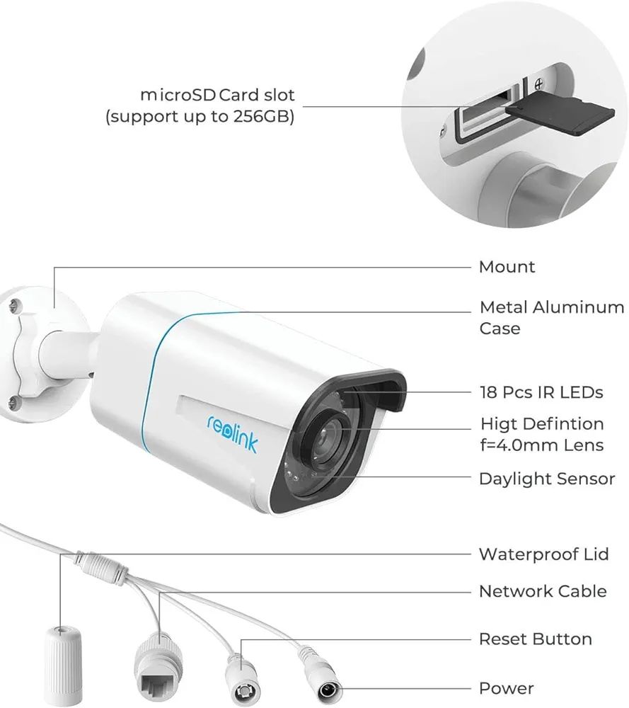REOLINK Security Camera Outdoor System 4K, Surveillance IP PoE with ...