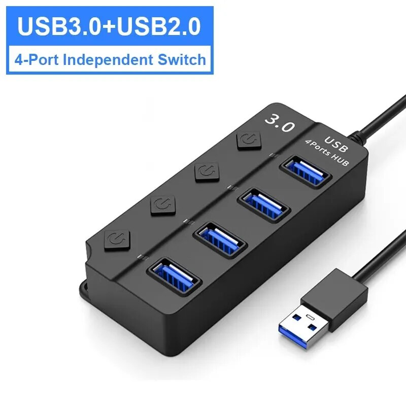 HUB USB 3.0 4-en-1, Répartiteur USB 2.0, Adaptateur Multiport ...