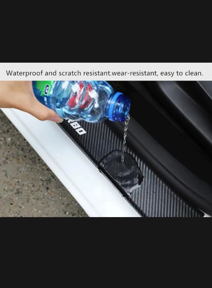 SUZUKI Leather 4pcs Car Door sill Protector Sucff Plate Carbon ...