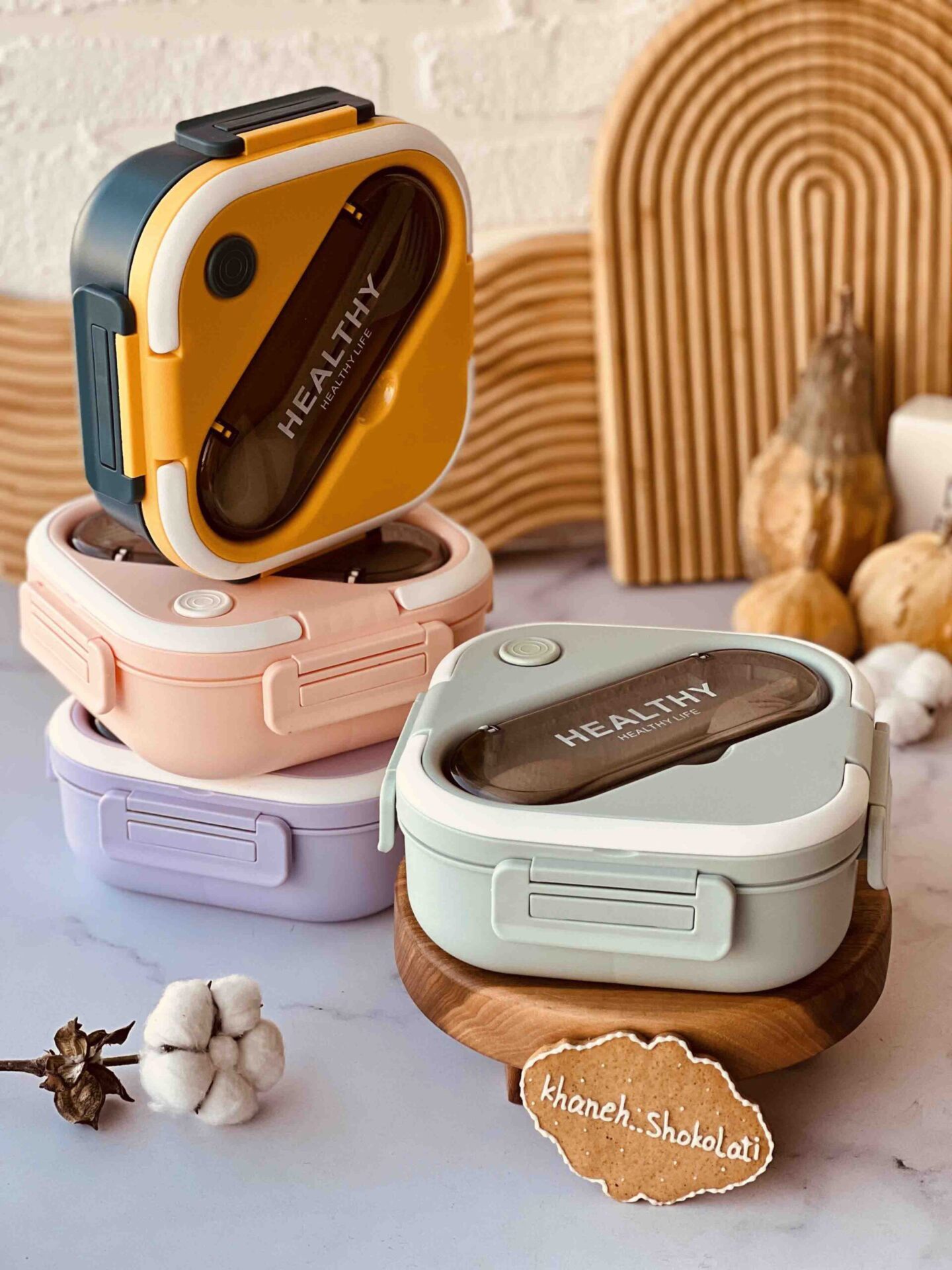 Healthy Lunch Box with Spoon and Fork - Lunch Box for Schools and Trips ...