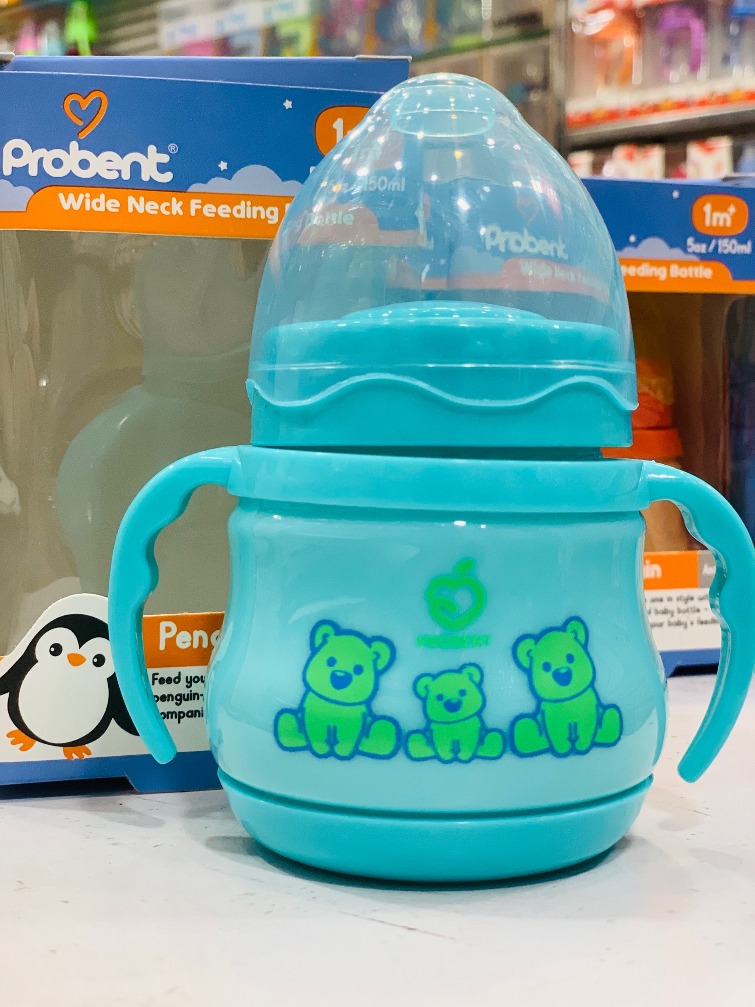 PROBENT WIDENECK FEEDING BOTTLE Mini feeder (5oz)/150ml coloured Bottle ...