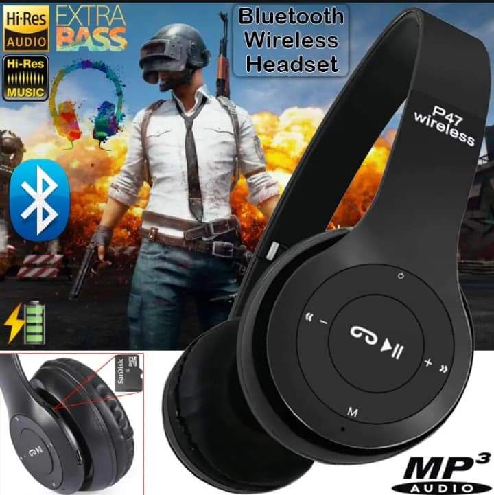 P47 wireless headphones with microphone Bluetooth foldable headset ...