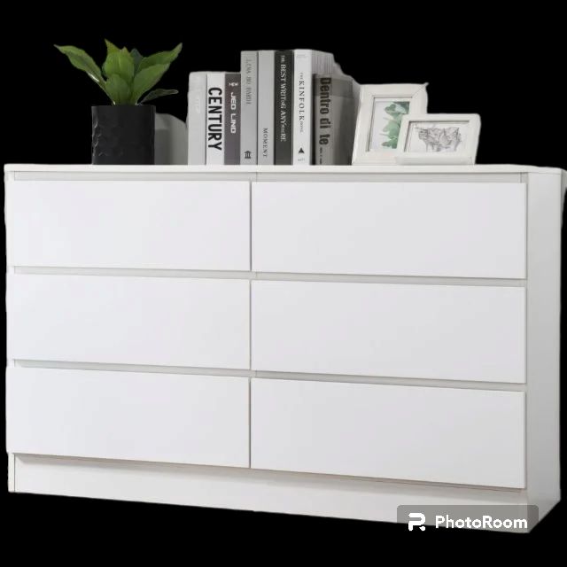 BM-MART White Wooden 6 Drawer Chest | Daraz.pk