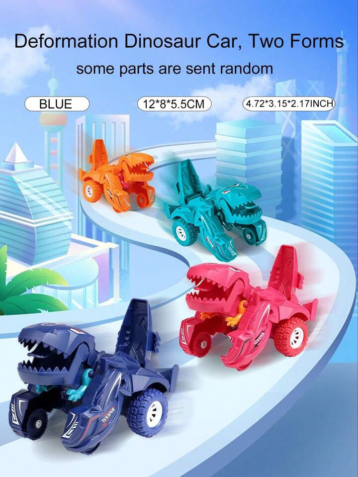 1pc Dinosaur Transformer Inertia Car Model Toy, 360 Rotating Rampage ...