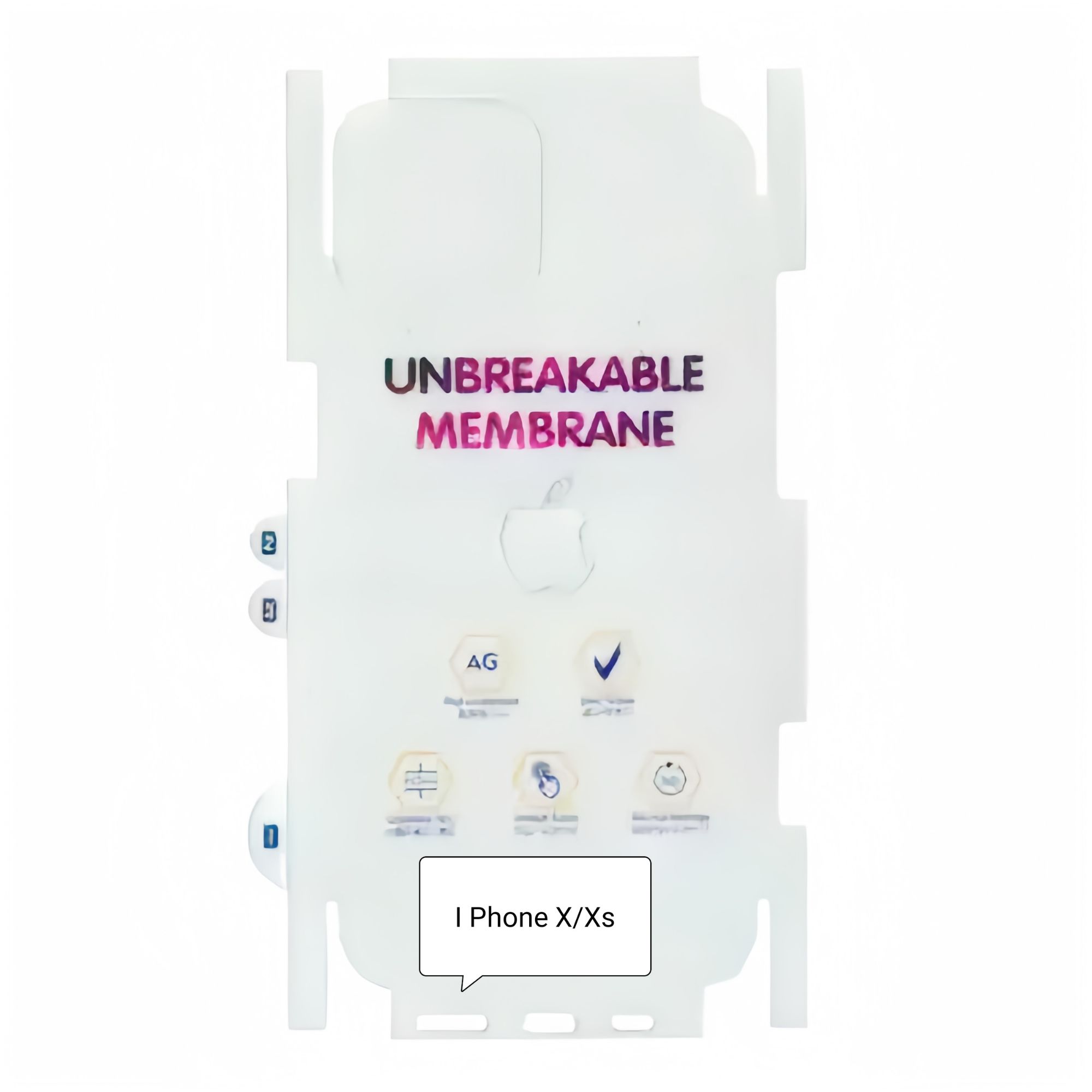 Iphone X / Xs Back Transparent Matte Sheet with Apple Cut / Logo 360 ...
