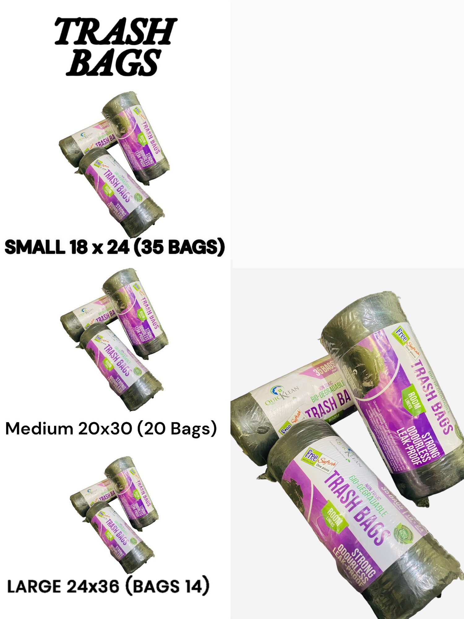 Garbage Bag, Trash Bag for dustbin, premium quality dustbin shopper ...