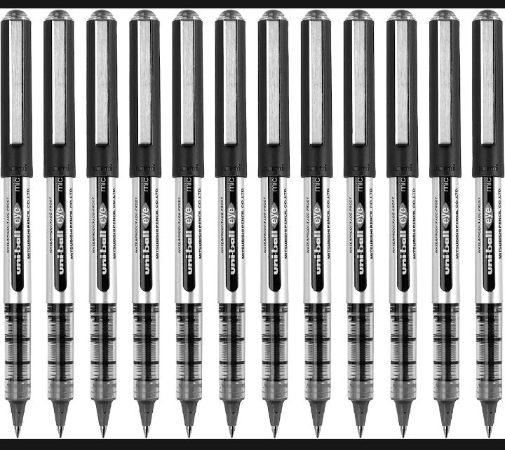 Uniball Eye Micro Gel Pen, UB 150 Gel Pen Blue & Black 0.5mm, 2 Pcs ...