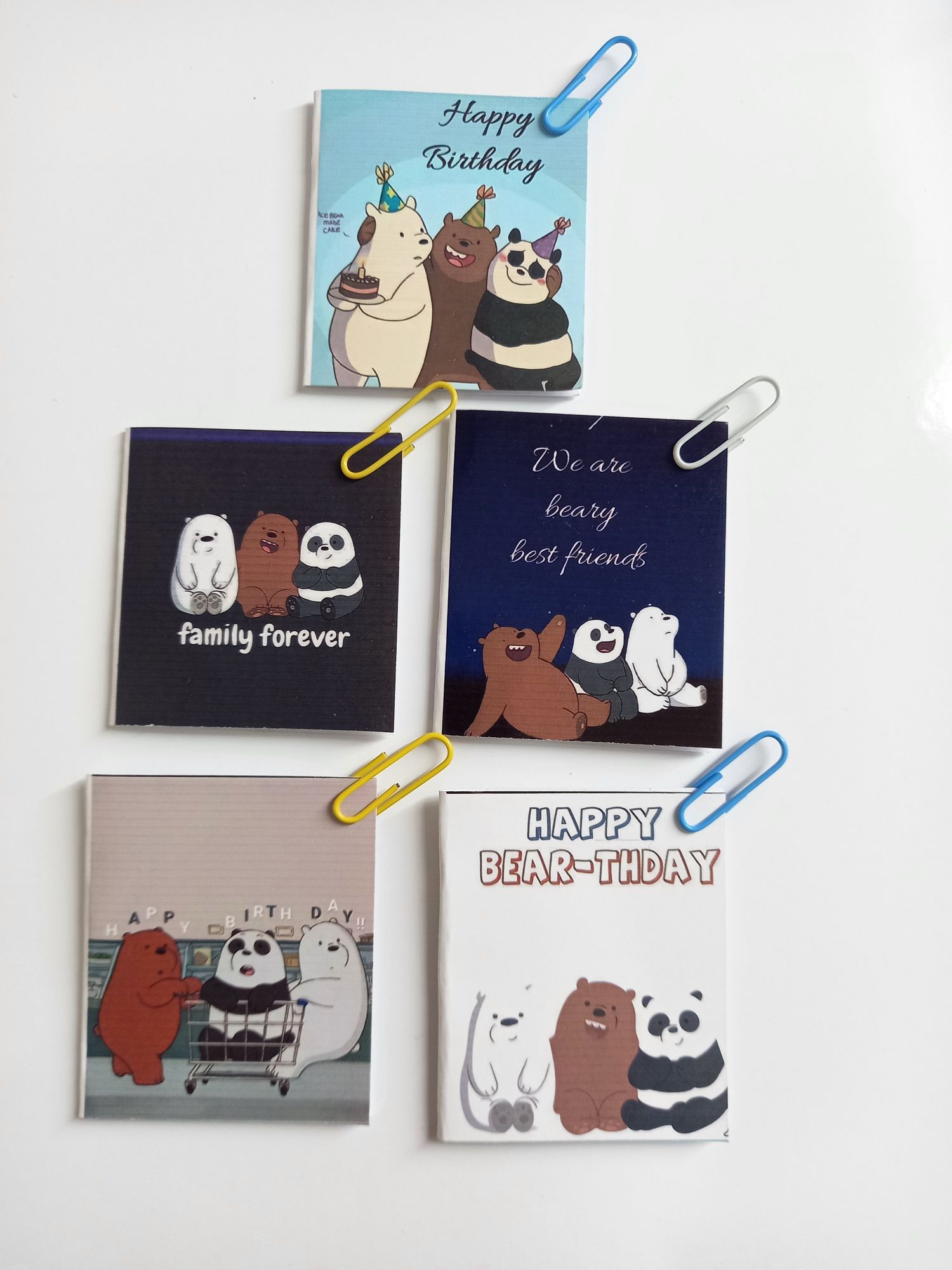 We bare bears Mini Cards - Pack of 5 - Size: 5 x 5 cm | Daraz.pk