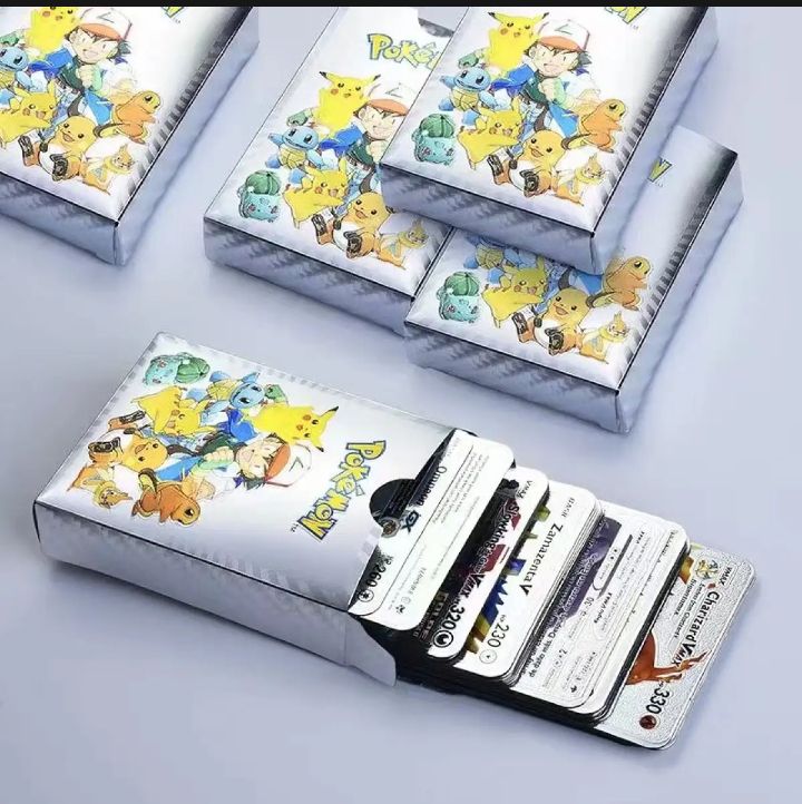 55pcs Gold Foil Anime Cartoon Pokemon English Version Tcg Cards For ...