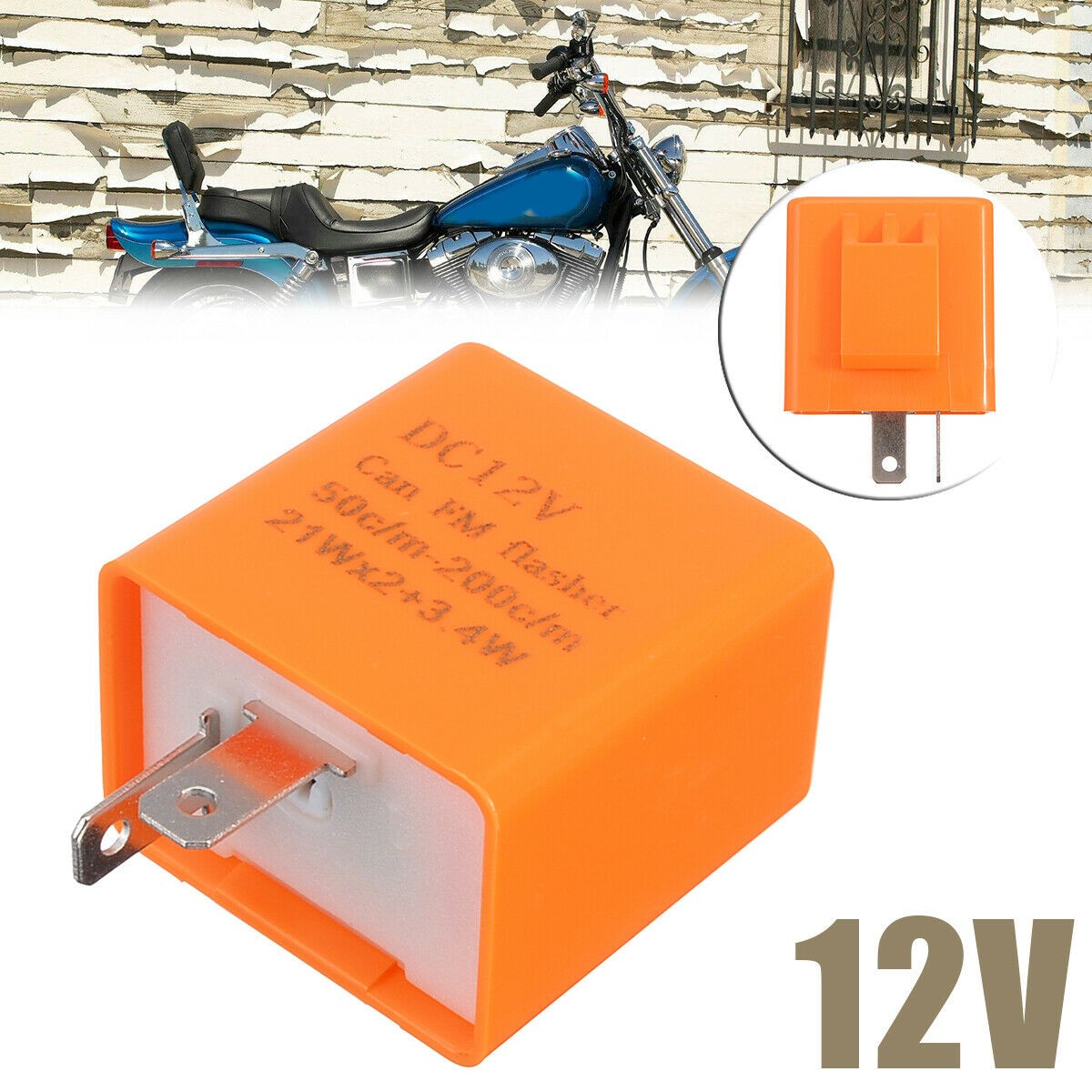 12V 2 Pin LED Flasher Relay Adjustable Frequency Turn Signal Indicator ...