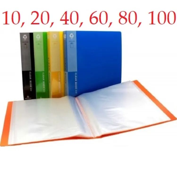 Pocket File (FC) Legal Size 10, 20, 30, 40, 60, 80, 100 Pockets| Clear ...