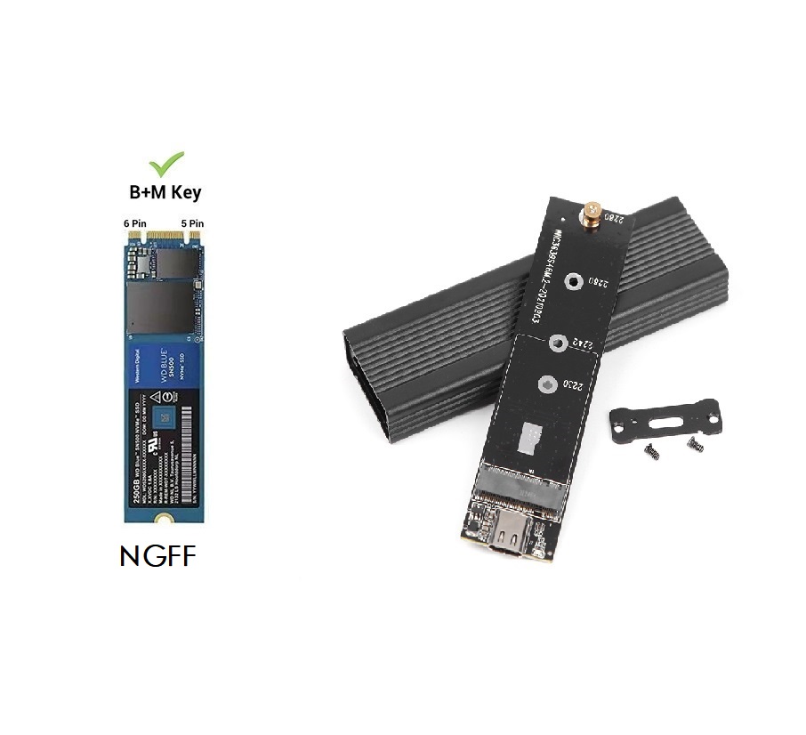 USB3.1 M.2 SSD Enclosure Mobile Case Supports NVME Protocol To Type-C ...
