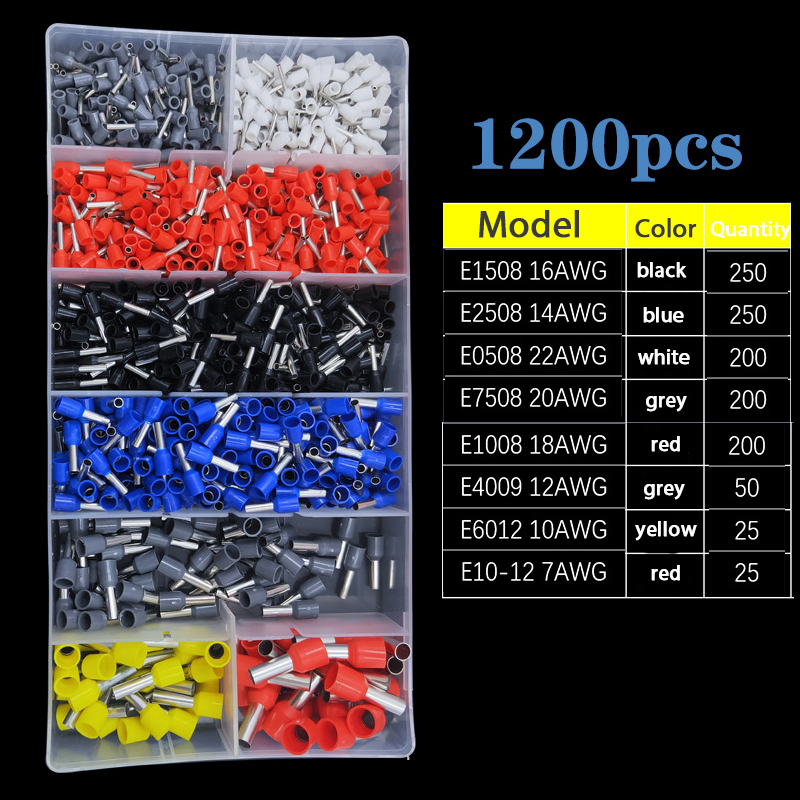 1900PCS Terminal Combination Box-Packed Cold-Pressed Terminal Insulated ...
