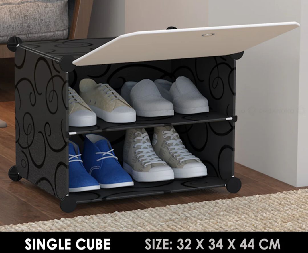 3Cube 6 Tiers DIY Shoe Rack, Portable Shoe Storage Organizer with Doors ...