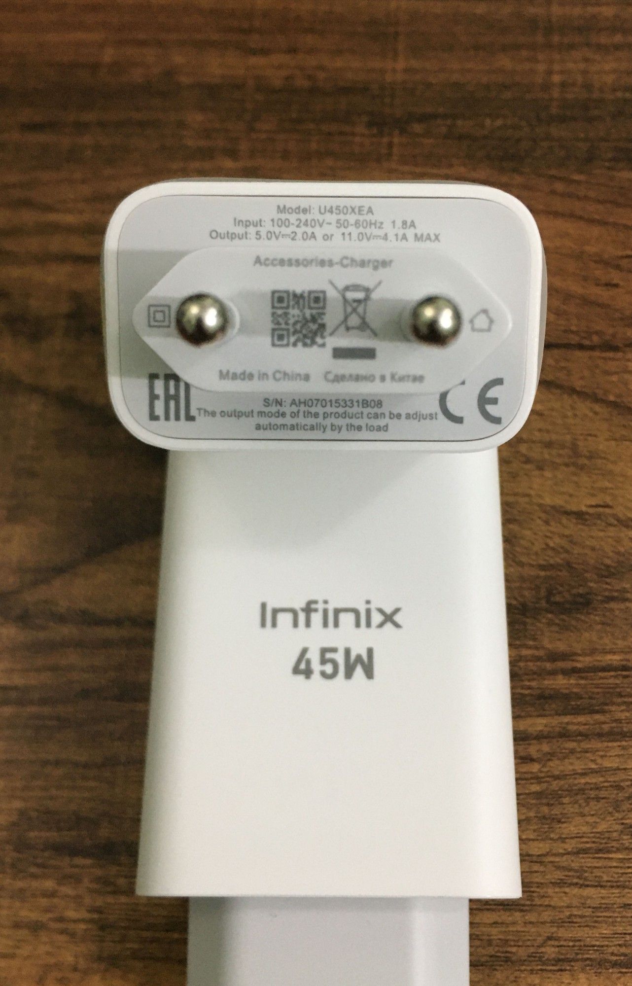 Infinix 45W Genuine Charger – Fast Charging, Model U450XEA, Reliable ...