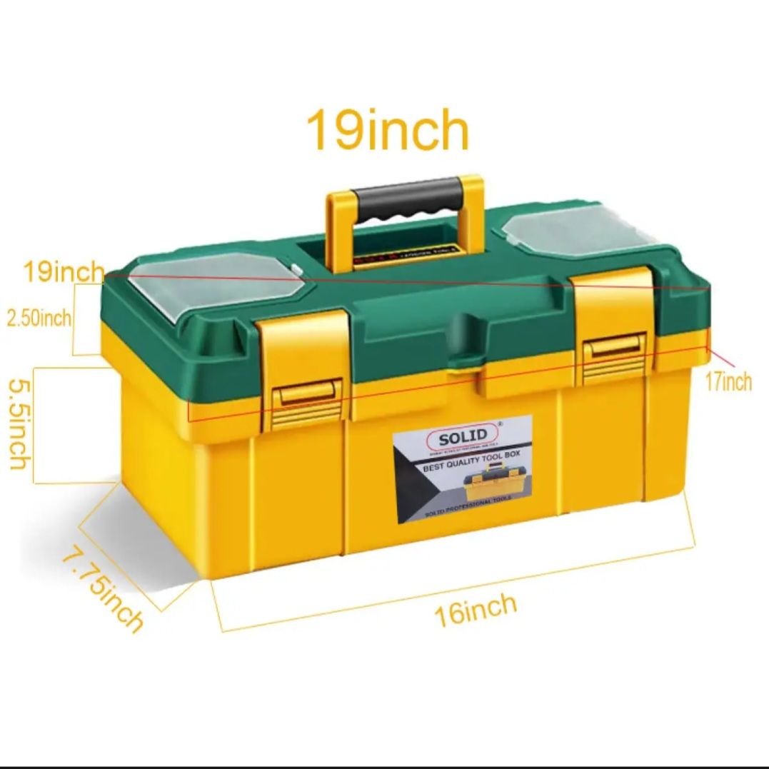 Solid High Quality Tool Box with Tray - 14, 17, 19 Inch - 2 component ...