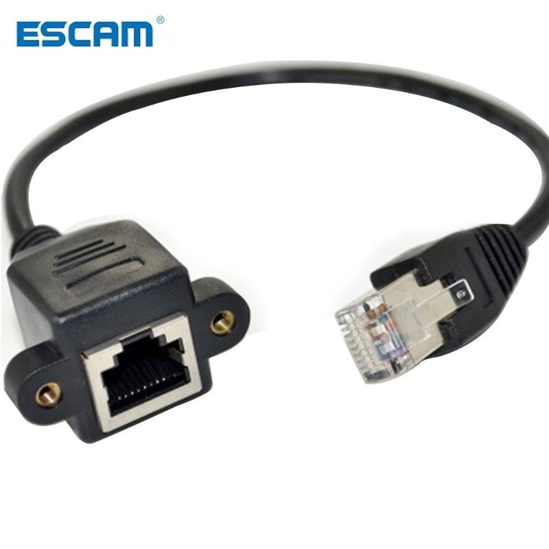 ESCAME 30cm 60cm Extension Network LAN Screw Cable Panel Male To Female ...