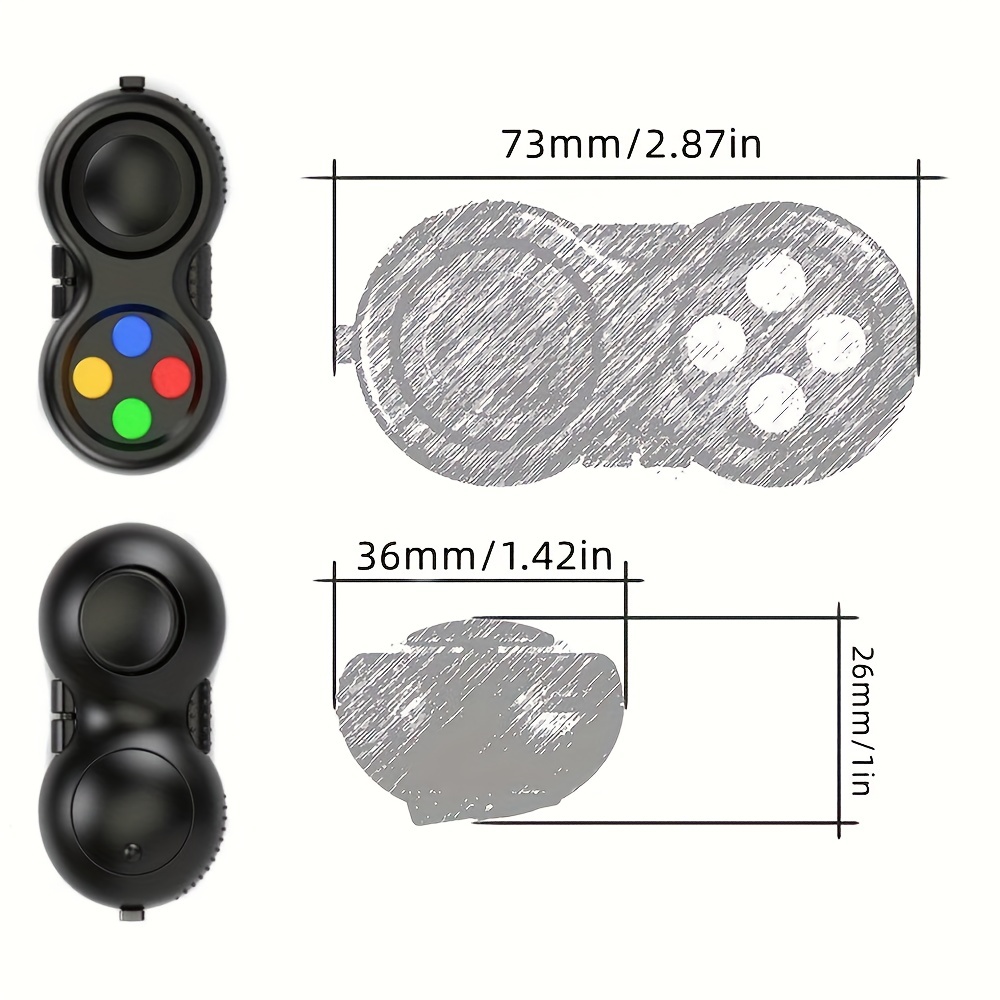 Fidget Pad with 8 Fidget Functions, Fidget Controller Stress Reducer ...