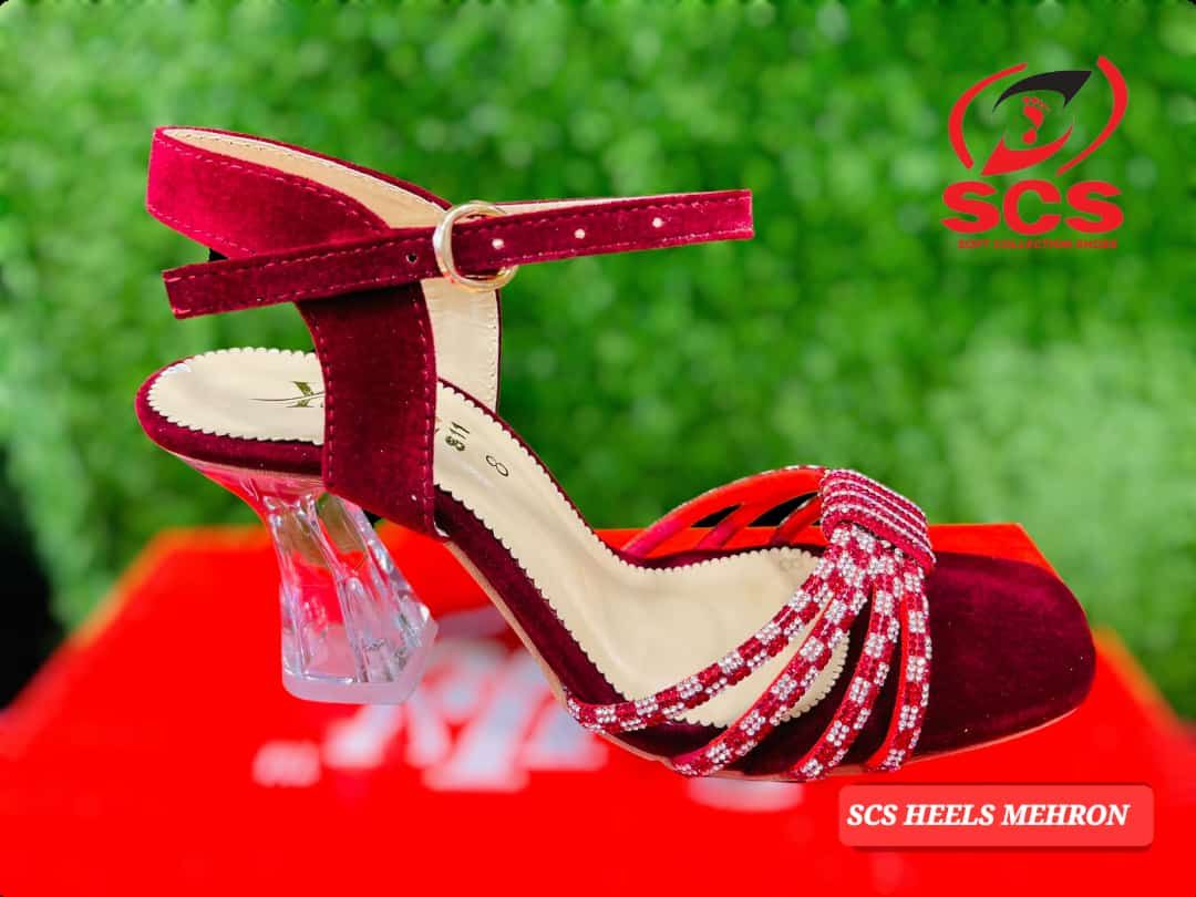 SCS WOMEN TRANSPARENT HEELS CHAPALS | Daraz.pk