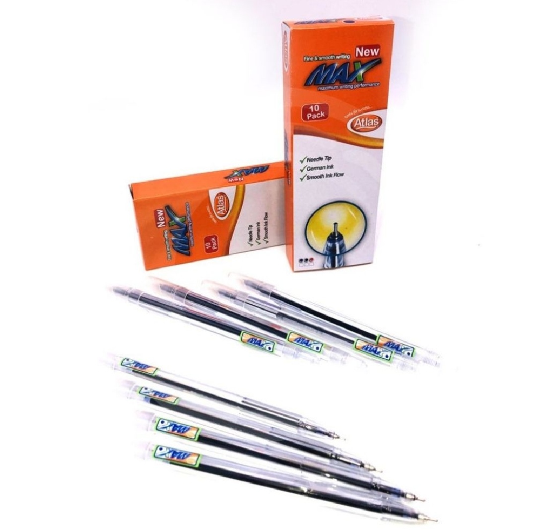 MAX Ball Point Pen by Atlas - Box of 10 Pens - 0.7mm Needle Tip ...