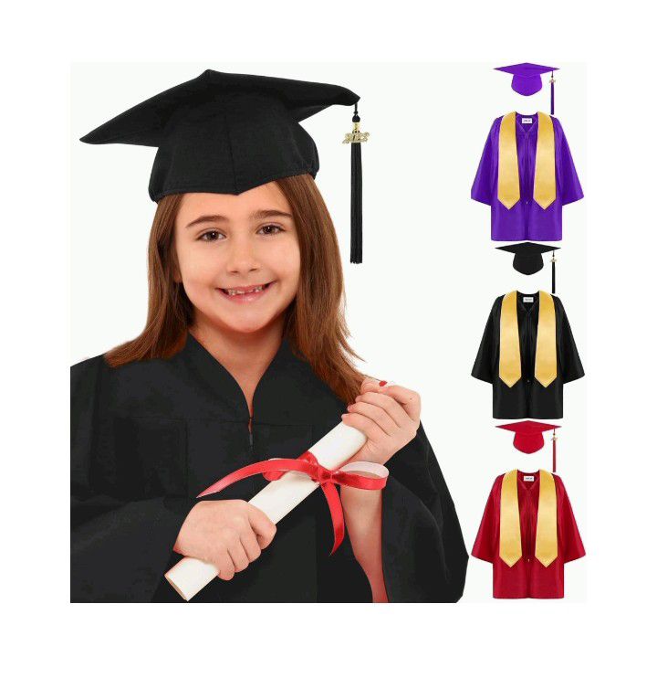 children kids graduation gown cap tassel and shawl kindergarten ...