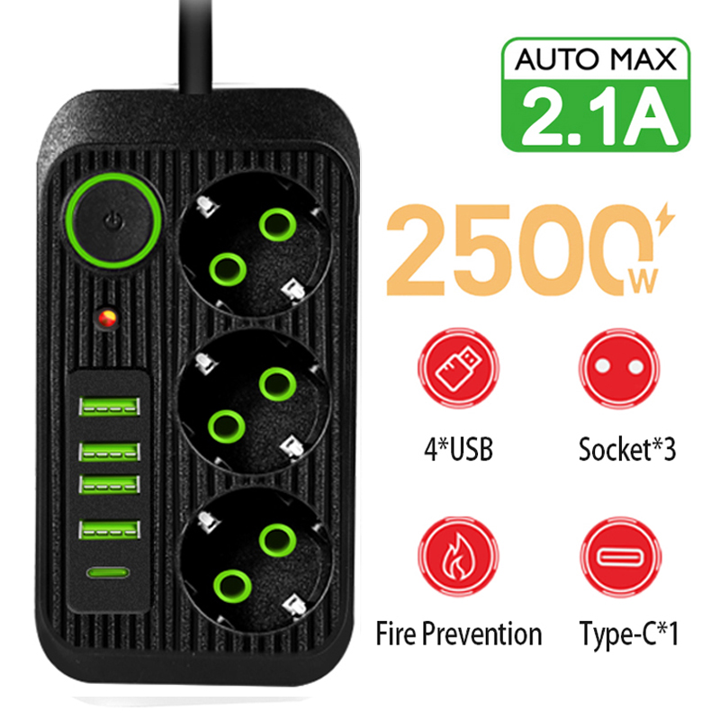 F09 AC Outlet Smart Power Strip Electrical Socket Network Filter ...