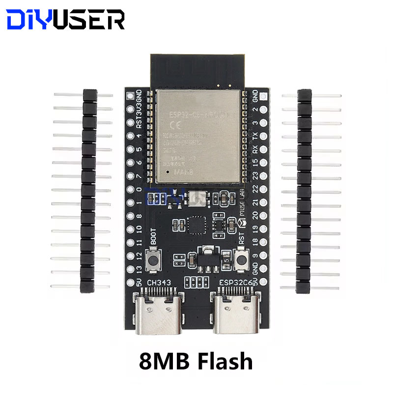DIYUSER ESP32-C6 ESP32 WiFi+Bluetooth Internet Of Things Dual Type-C Development Board ESP 32 ...