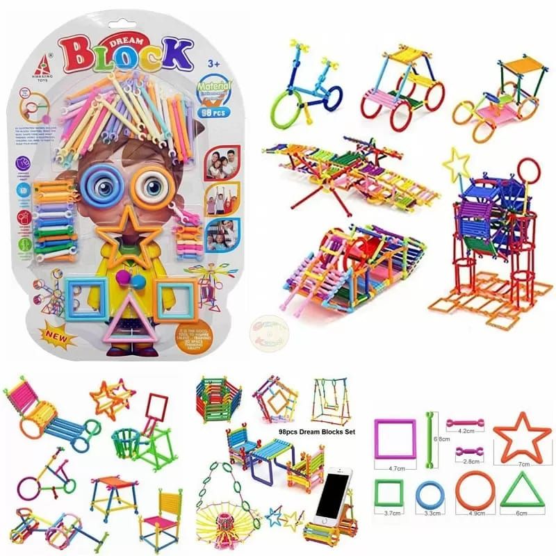 KALRI SHOP Fun Plastic Dream Blocks - 98 pcs | Daraz.pk
