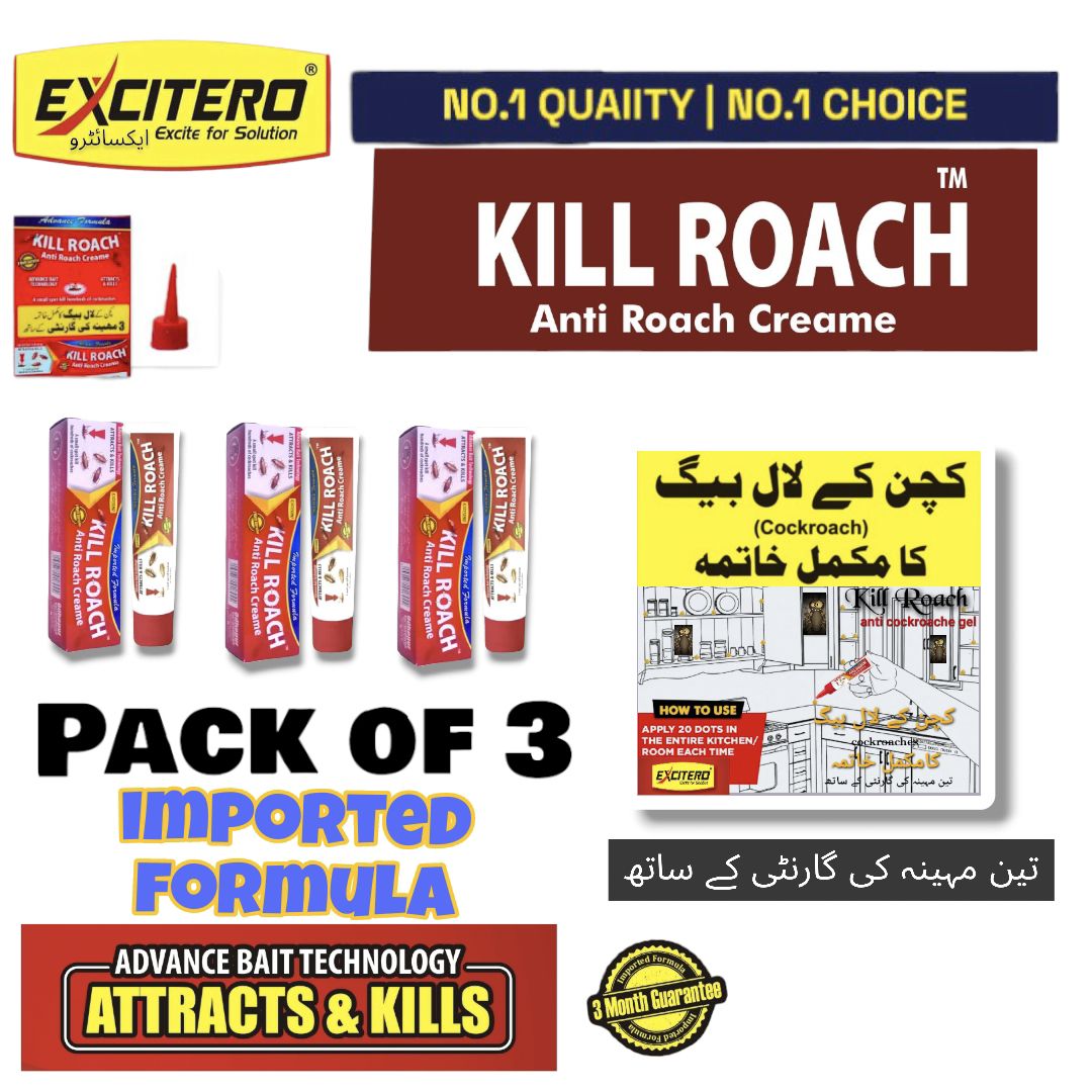 Kill Roach Pack of 3 Cockroach Killer Gel, Insecticide Effective Anti-Roach Bait 40g | Daraz.pk