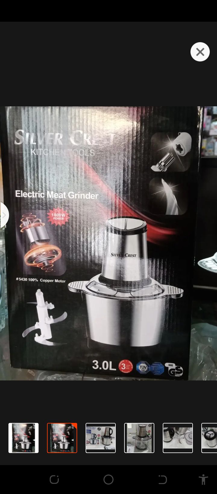 meat chopper grinder electric silver crest sus304 stainless steel bowel capacity 3l1000w power ...