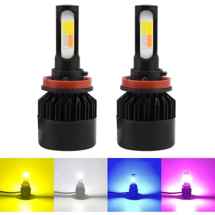 car 4 color led for fog lights H11 colors red - blue - orenge and white ...