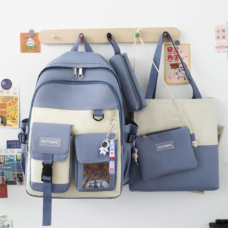 four piece bag girls College and university bag | Daraz.pk