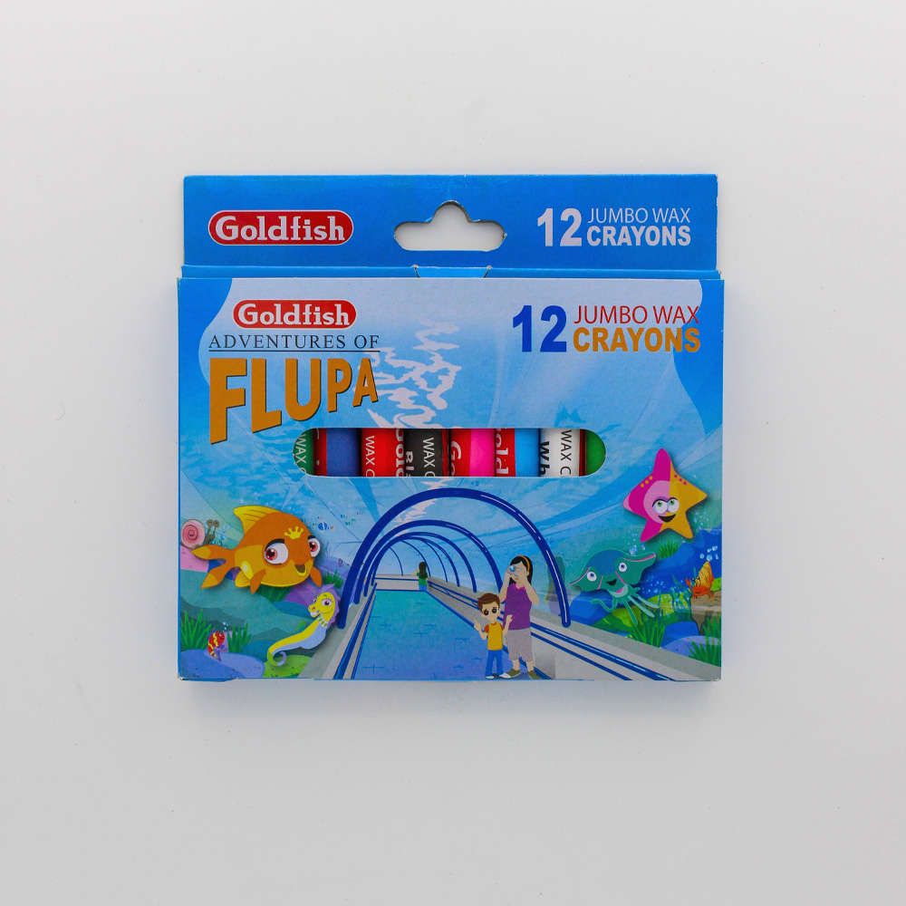 Goldfish Jumbo Wax Crayons Pack Of 12 Colors, Jumbo Size Sticks | Daraz.pk
